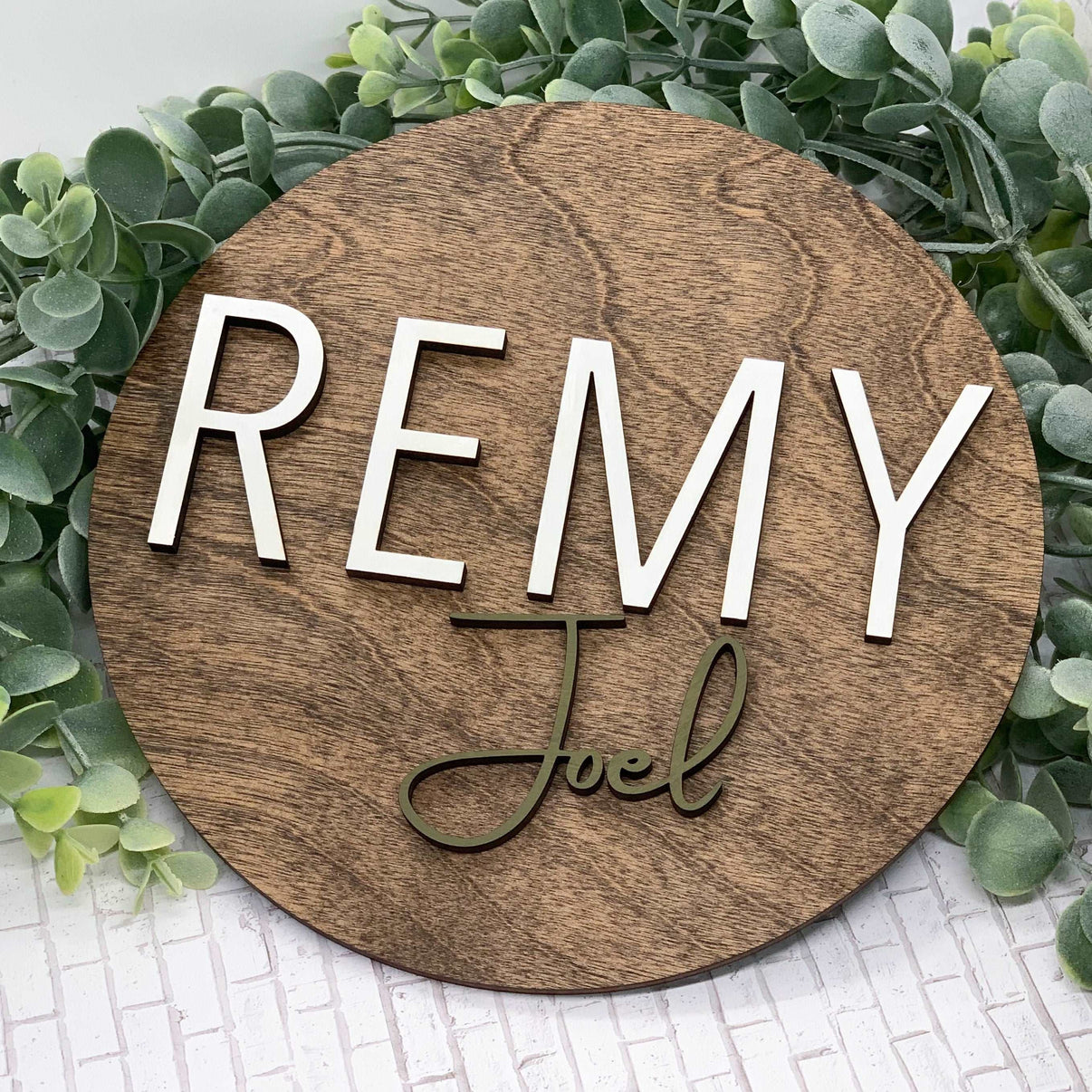 Baby Name Round Sign – Sea Pine Designs